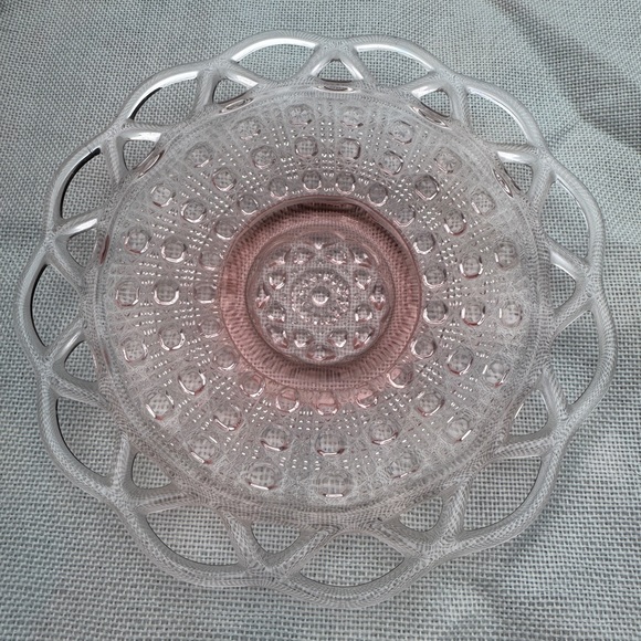 imperial | Dining | Vintage Imperial Glass Pink Lace Edge Plate Katy ...